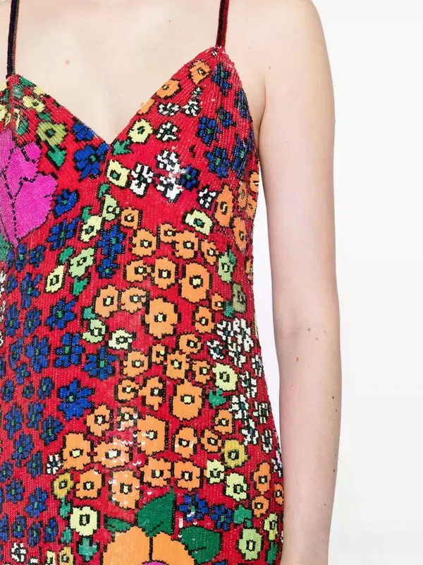 Ashish Sequin Floral-pattern Dress