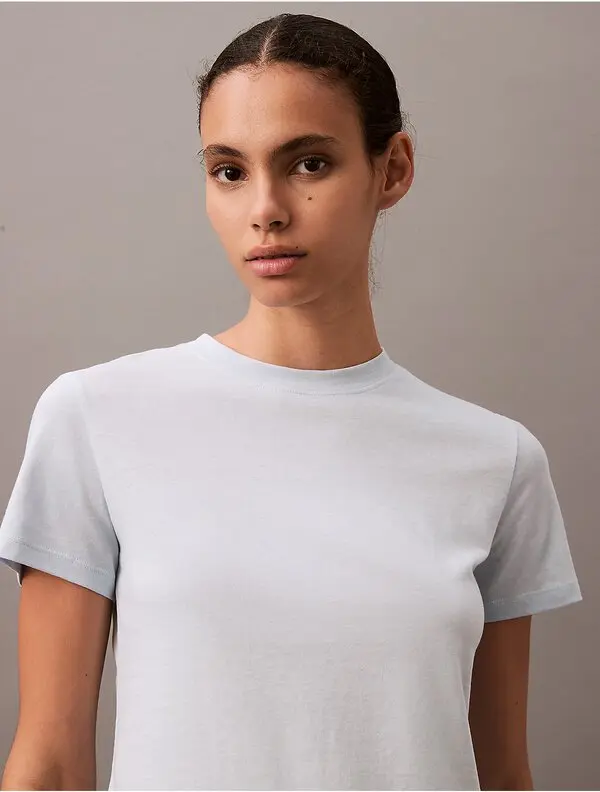 Calvin Klein Cotton Silk Tee - Ice Water