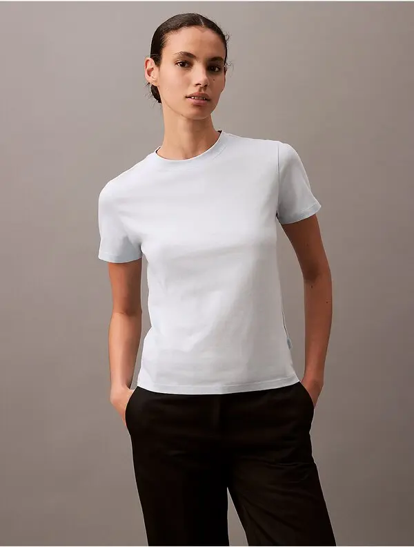 Calvin Klein Cotton Silk Tee - Ice Water