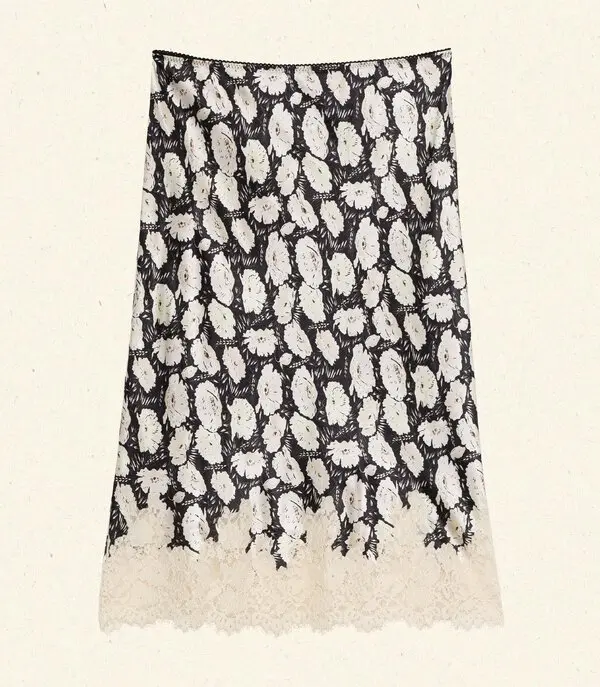 DÔEN Elowette Skirt - Noir Fleurs D'anemone