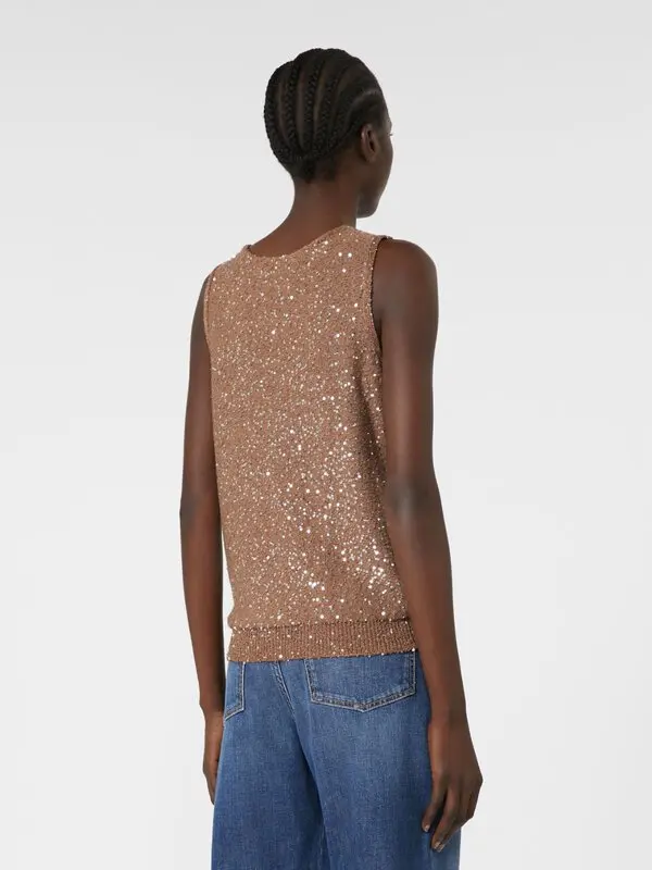 Max Mara Sequinned Knitted Top - Marron Glace'