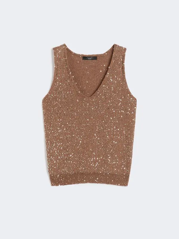 Max Mara Sequinned Knitted Top - Marron Glace'