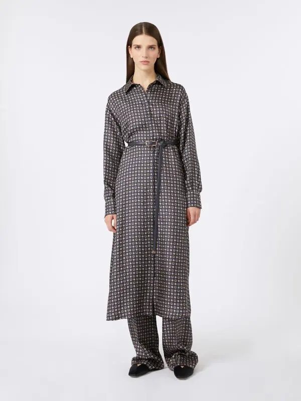 Max Mara Svelto Toile-Print Midi Shirtdress - Navy - 50% Off