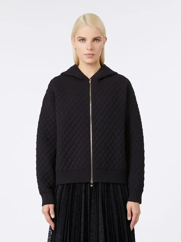 Max Mara Viscose Yarn Quilted Bomber Jacket