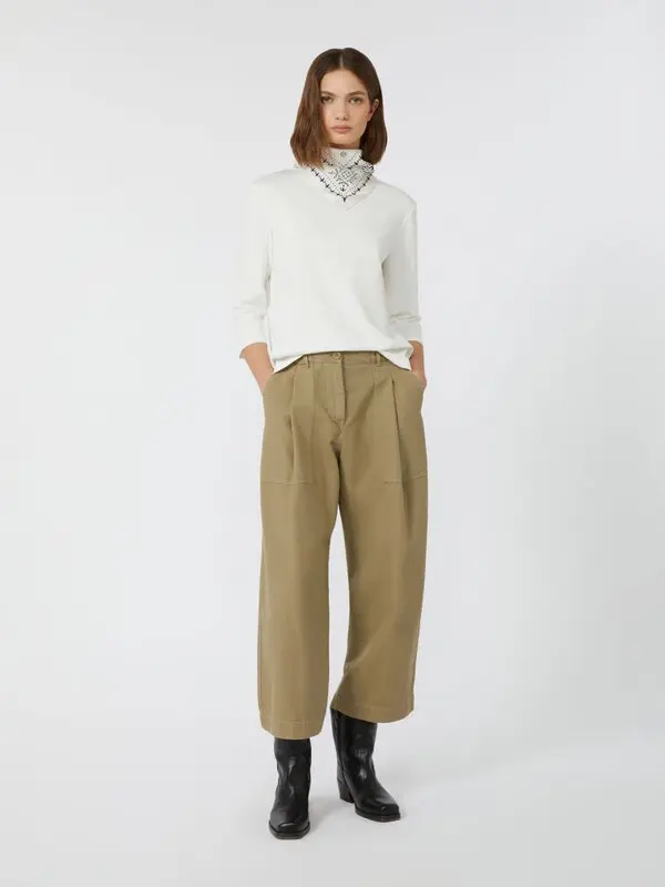 Max Mara Canvas Barrel-leg Trousers