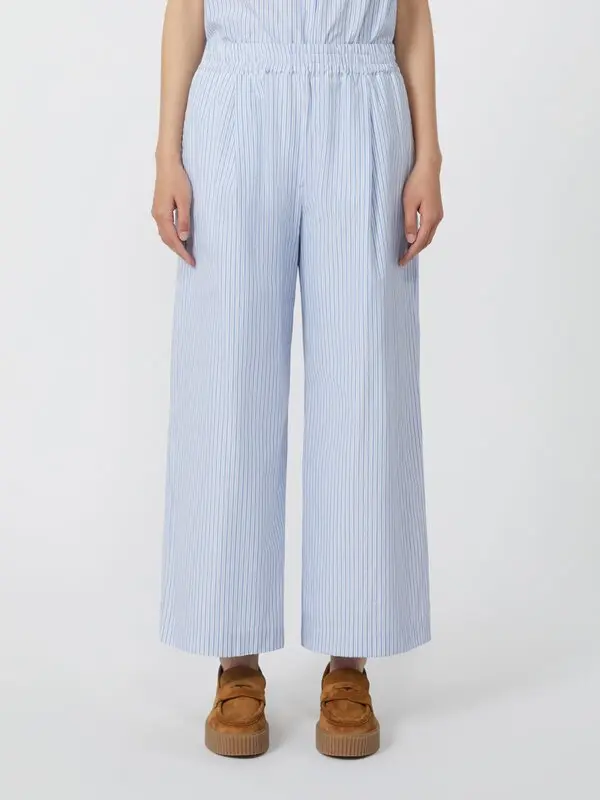 Max Mara Cotton Sateen Cropped Trousers