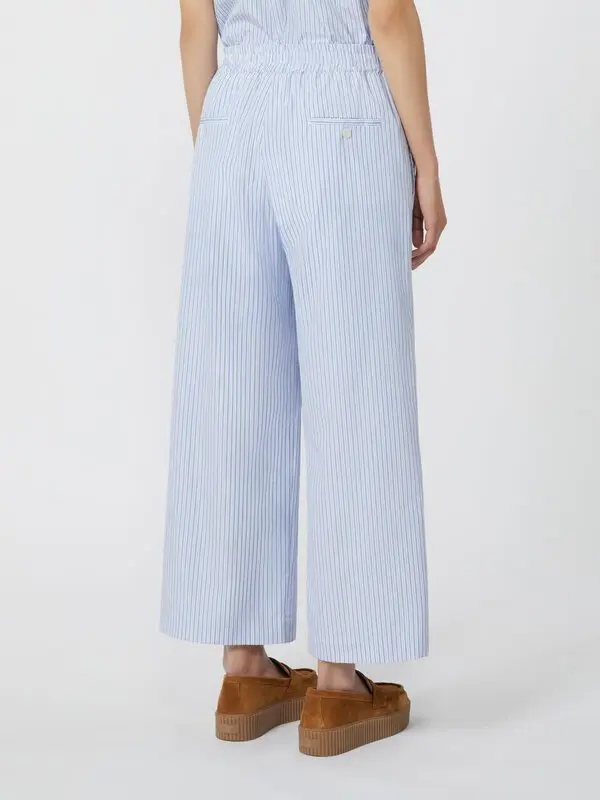 Max Mara Cotton Sateen Cropped Trousers