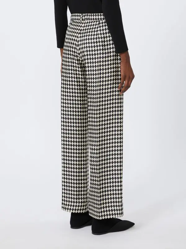 Max Mara Flared Printed Silk Trousers