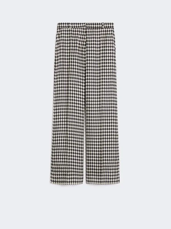 Max Mara Flared Printed Silk Trousers