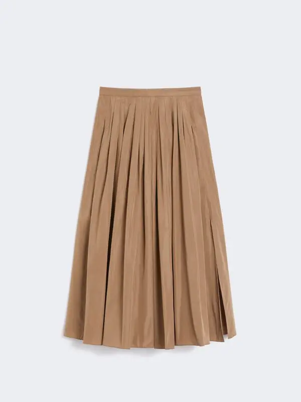 Max Mara Pleated Taffeta Flared Skirt