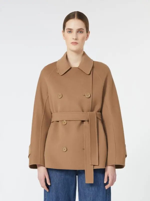 Max Mara Short Double-faced Wool Trench Coat