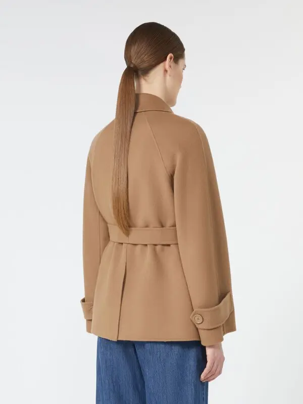 Max Mara Short Double-faced Wool Trench Coat