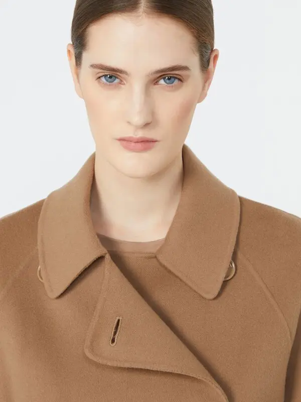Max Mara Short Double-faced Wool Trench Coat