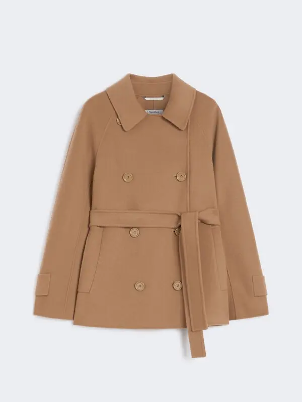 Max Mara Short Double-faced Wool Trench Coat