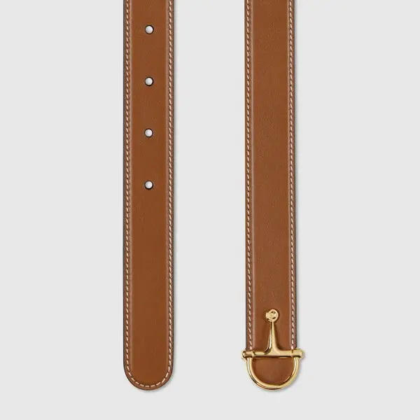 Gucci - Thin Belt With Half-Horsebit Buckle