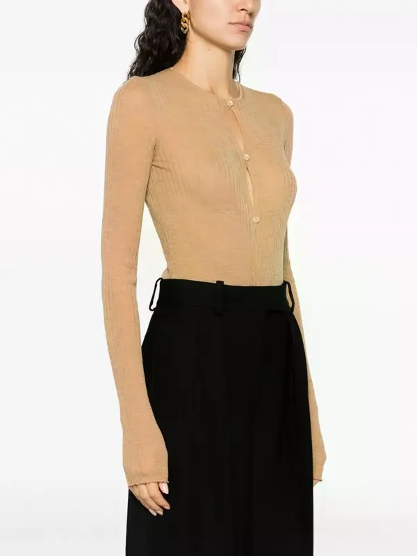 Sportmax Ribbed-knit Button-up Bodysuit