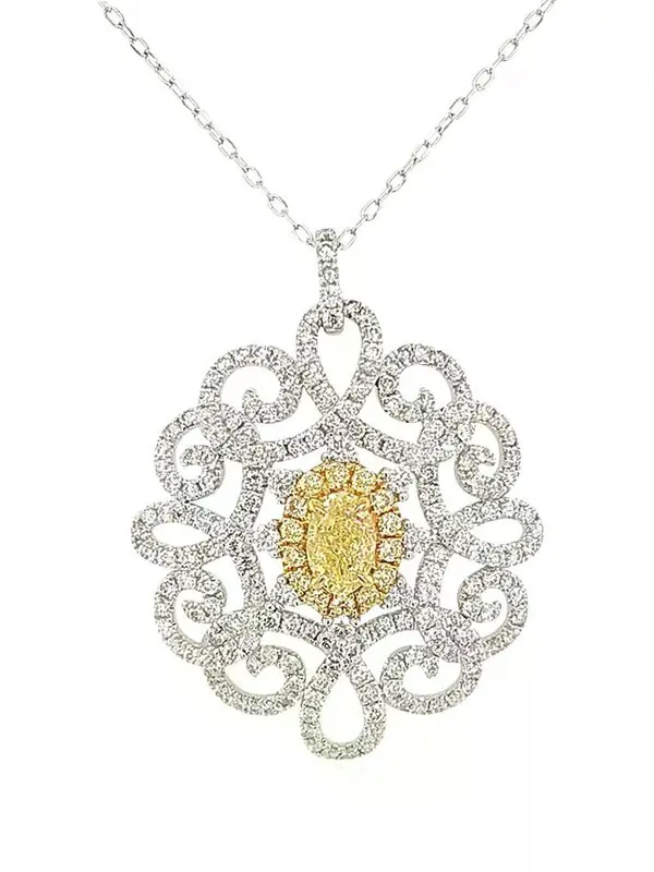 HYT JEWELRY Platinum And Diamond Pendant Necklace - Silver