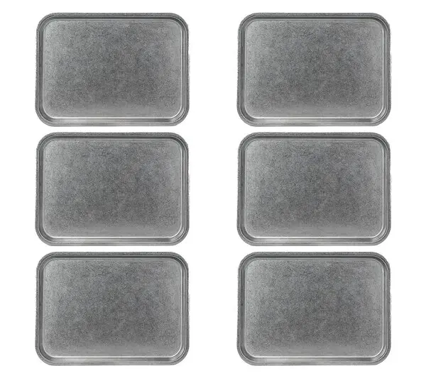 10 STRAWBERRY STREET Set Of 6 Moab Coupe Rectan Gle Plate - One-color