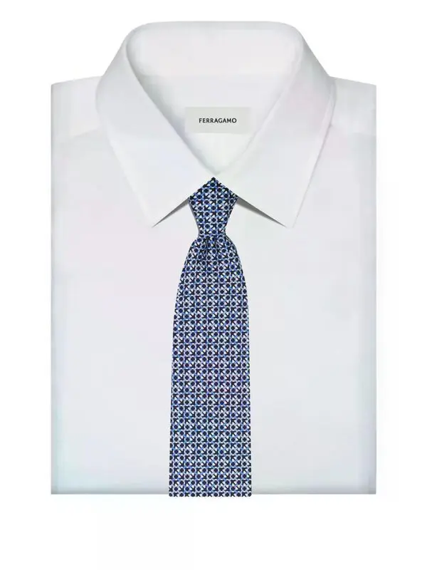 FERRAGAMO Gancini-pattern Tie