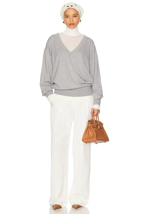 HELSA Oversized V Neck Sweater