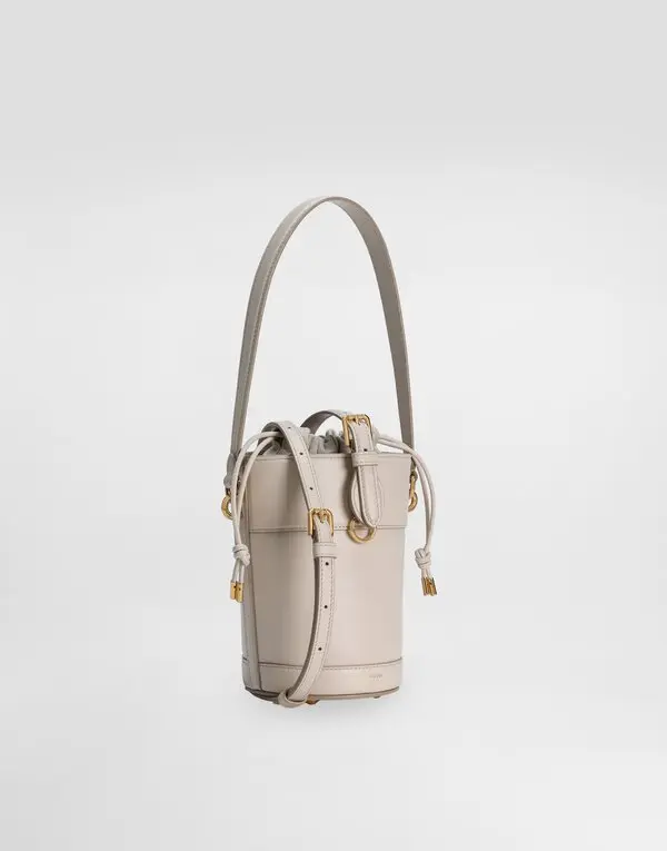 Dolce & Gabbana Calfskin And Canvas Capri Bucket Bag - Beige