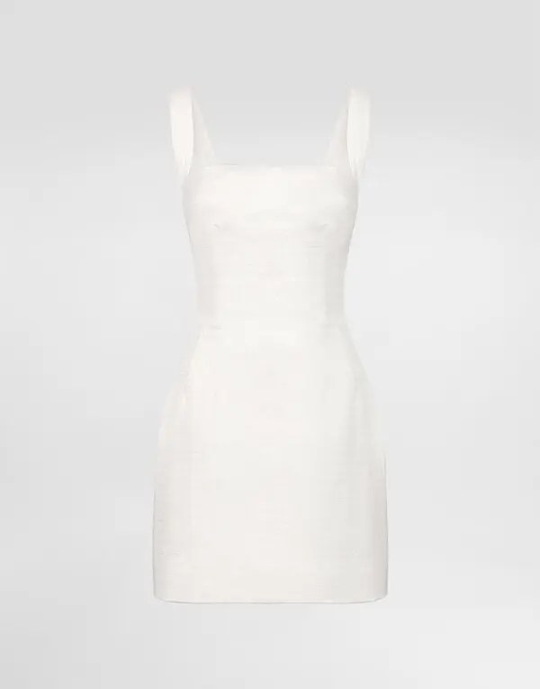 Dolce & Gabbana Stretch Mat Dress - White