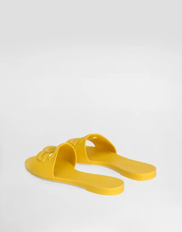 Dolce & Gabbana Dg Logo Rubber Slides - Yellow