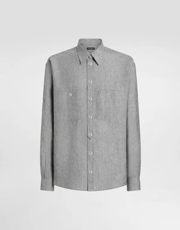 Dolce & Gabbana Washed Linen Canvas Shirt