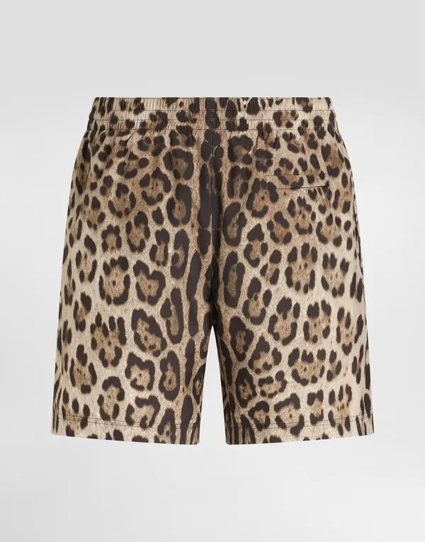 Dolce & Gabbana Mid-length Leopard- Swim Trunks