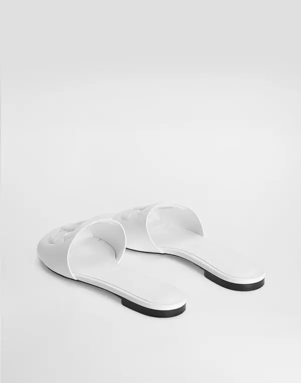 Dolce & Gabbana Calfskin Sliders - White