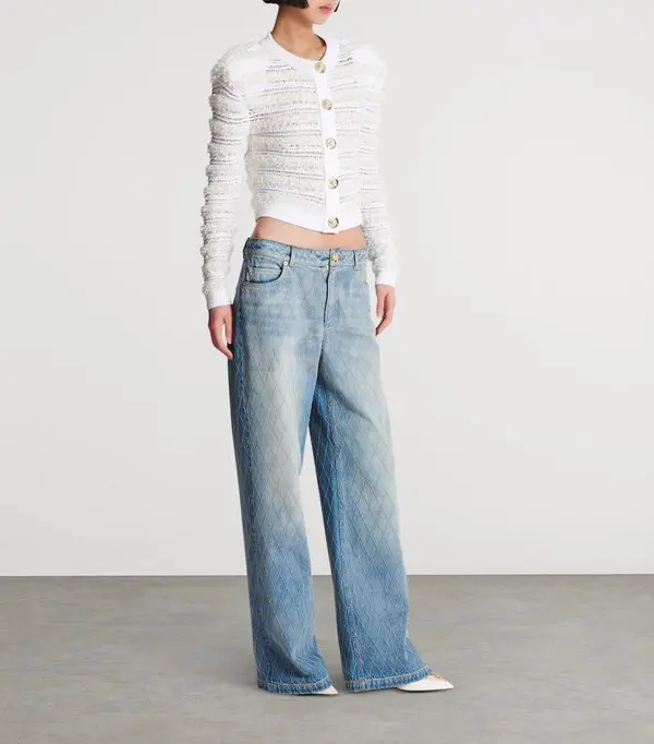 Balmain Diamond Topstitched Jeans