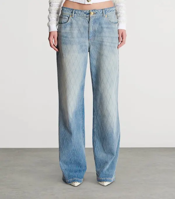 Balmain Diamond Topstitched Jeans