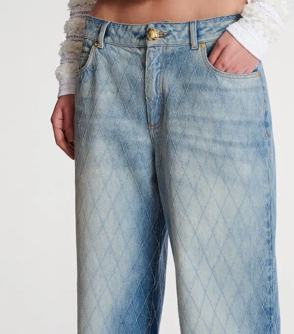 Balmain Diamond Topstitched Jeans