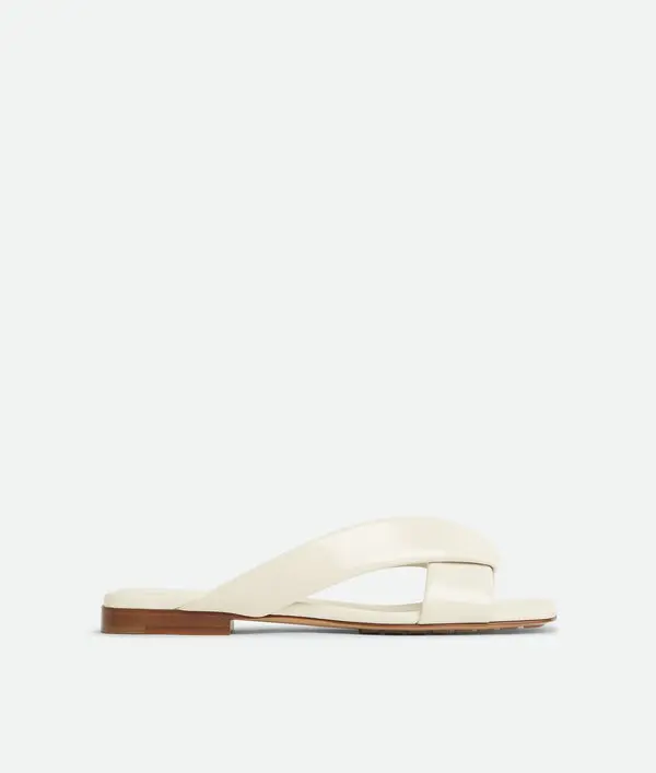Bottega Veneta Riva Flat Mule - Sea Salt