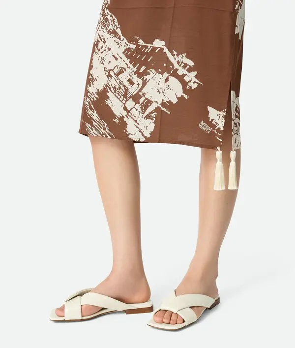 Bottega Veneta Riva Flat Mule - Sea Salt