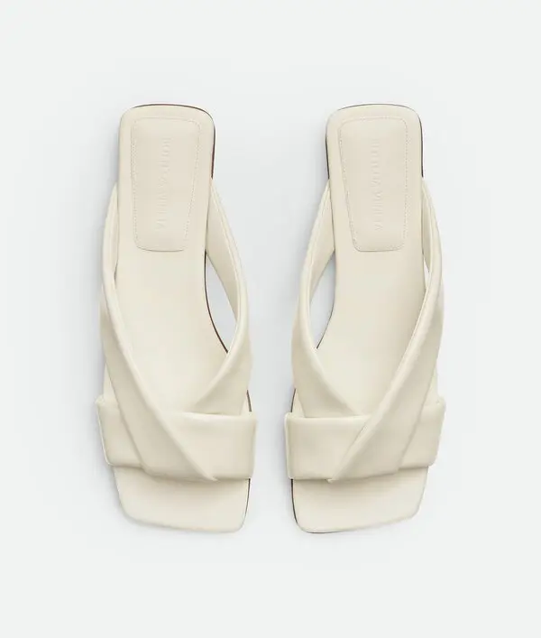 Bottega Veneta Riva Flat Mule - Sea Salt