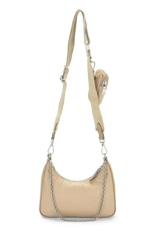 Prada Tessuto Re-edition 2005 Hobo - Beige