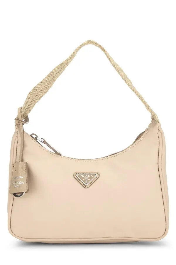 Prada Tessuto Re-edition 2000 Hobo - Beige