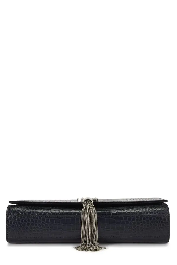 Saint Laurent Kate Tassel Embossed Bag - Navy