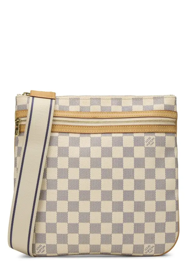 LOUIS VUITTON Damier Azur Pochette Bosphore - White