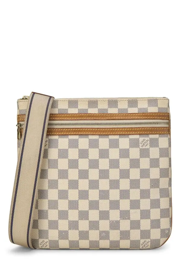 LOUIS VUITTON Damier Azur Pochette Bosphore - White