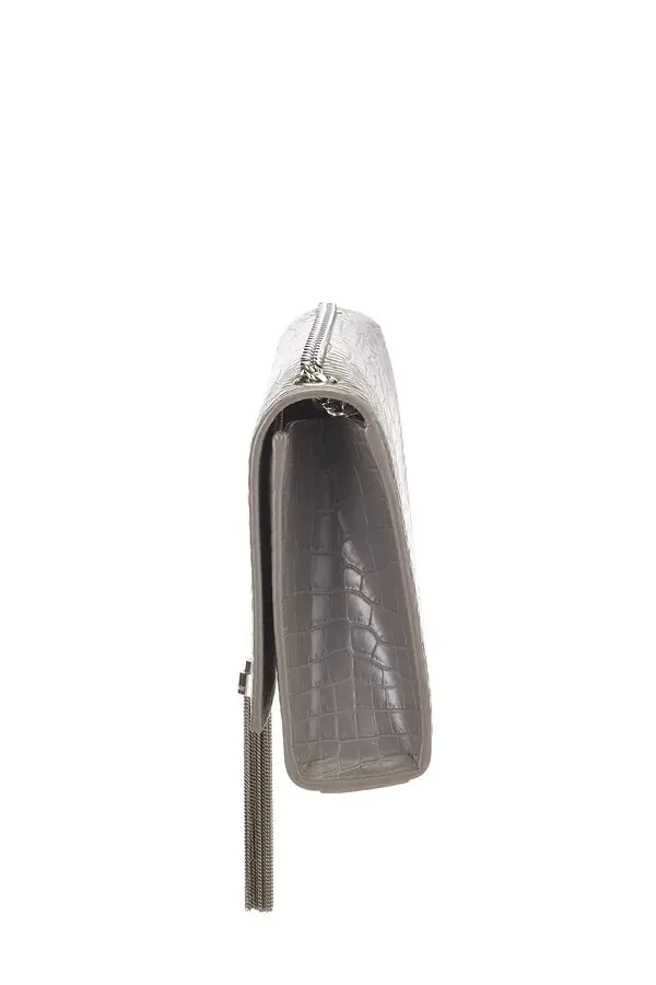 Saint Laurent Embossed Kate Tassel Bag - Grey