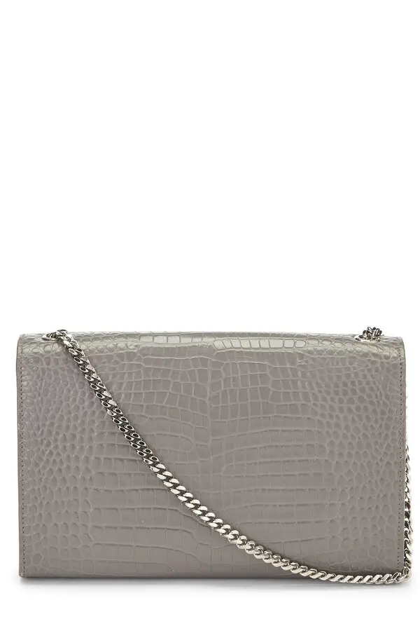 Saint Laurent Embossed Kate Tassel Bag - Grey