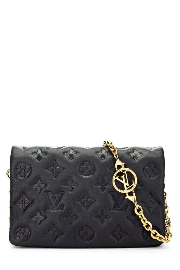 LOUIS VUITTON Monogram Embossed Leather Pochette Coussin