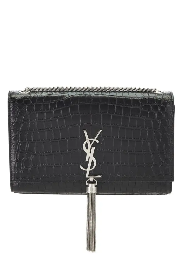 Saint Laurent Embossed Kate Tassel - Black