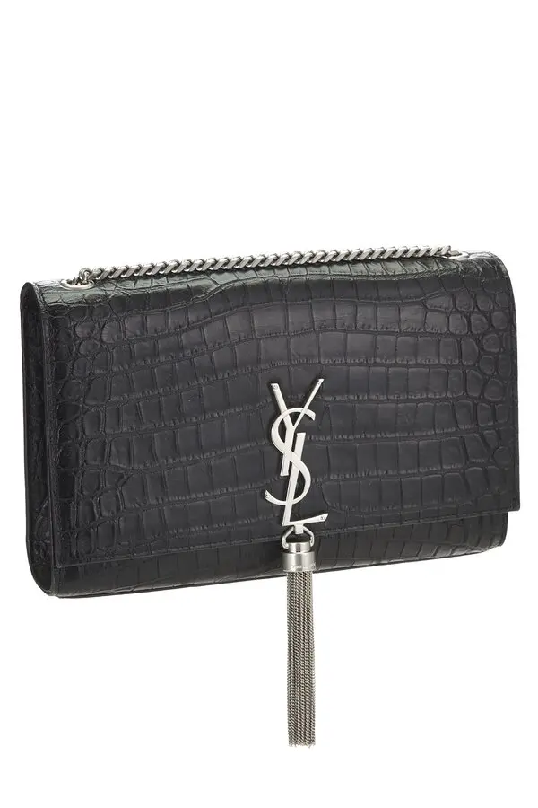 Saint Laurent Embossed Kate Tassel - Black