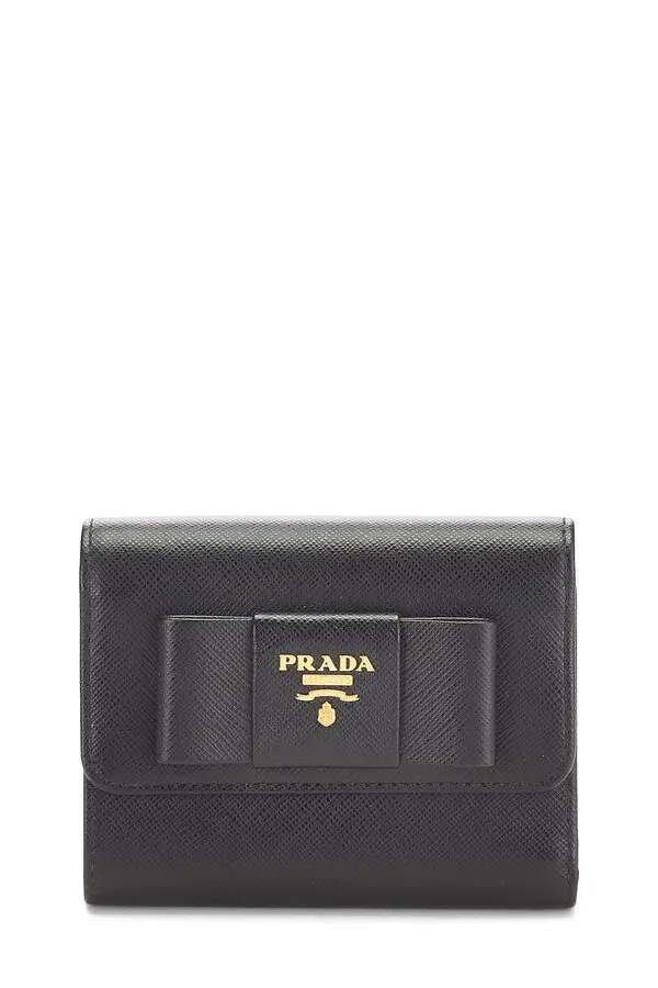 Prada Saffiano Bow Compact Wallet