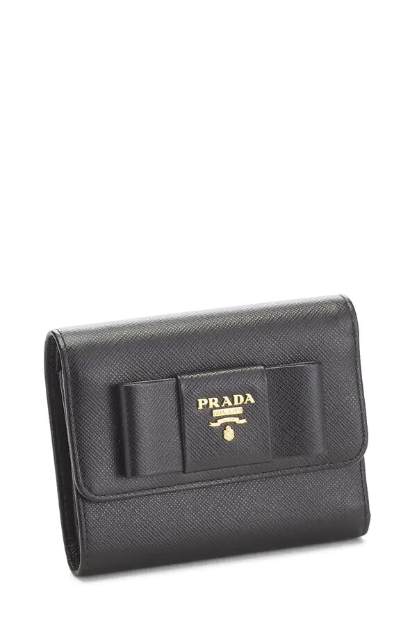 Prada Saffiano Bow Compact Wallet