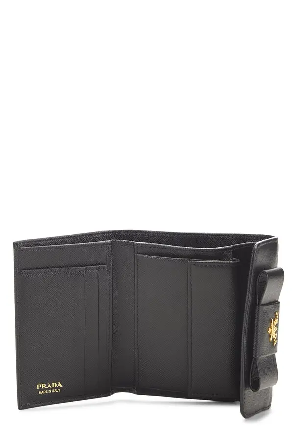 Prada Saffiano Bow Compact Wallet