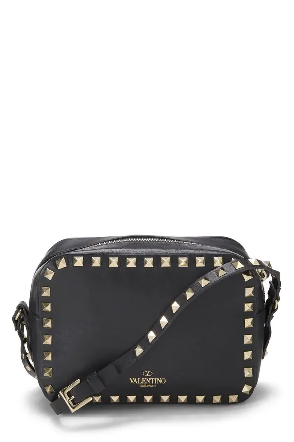 Valentino Garavani Leather Rockstud Camera Bag - Black